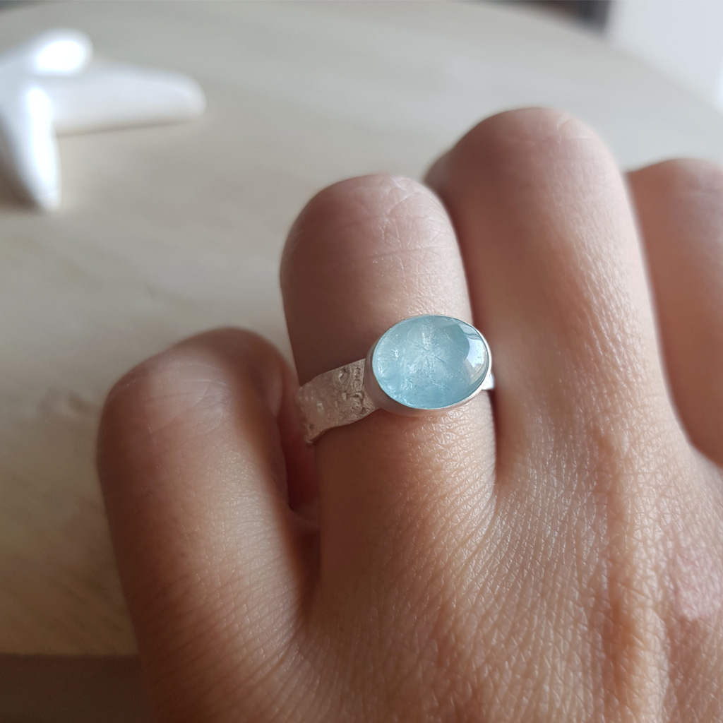 Anillo de plata con aguamarina - Sand - Joyería Artesanal Online - Aida ...